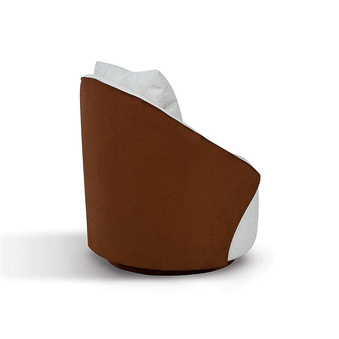 Conjunto Poltrona Mabel 1 Lugar Giratória com Almofada Solta e Pufe Meia-Lua Fixo Altura 0,40m ...