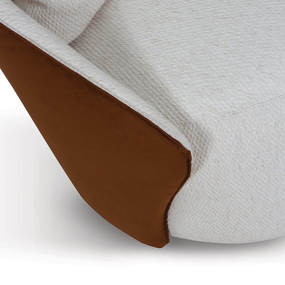 Conjunto Poltrona Mabel 1 Lugar Giratória com Almofada Solta e Pufe Meia-Lua Fixo Altura 0,40m ...