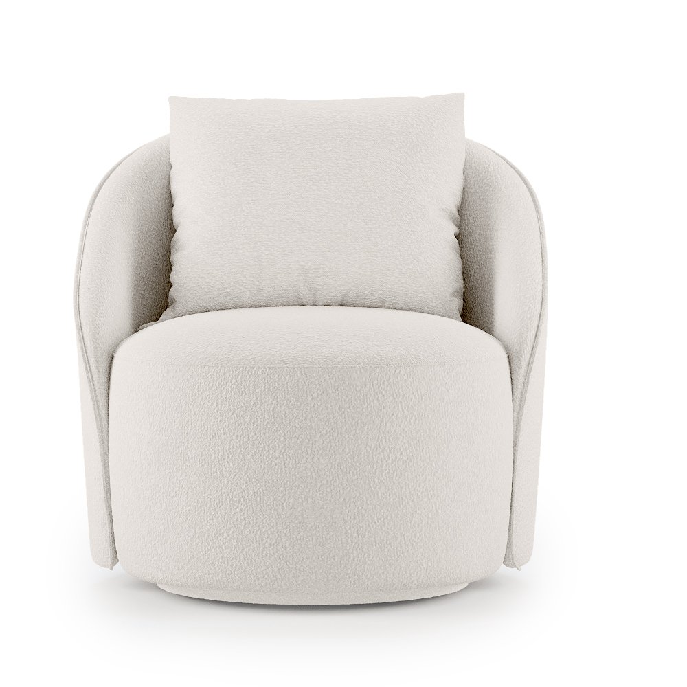 Poltrona Mabel 1 Lugar Giratória com Almofada Solta Boucle 3064