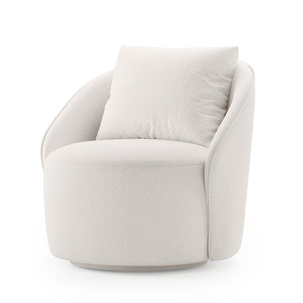 Poltrona Mabel 1 Lugar Giratória com Almofada Solta Boucle 3064