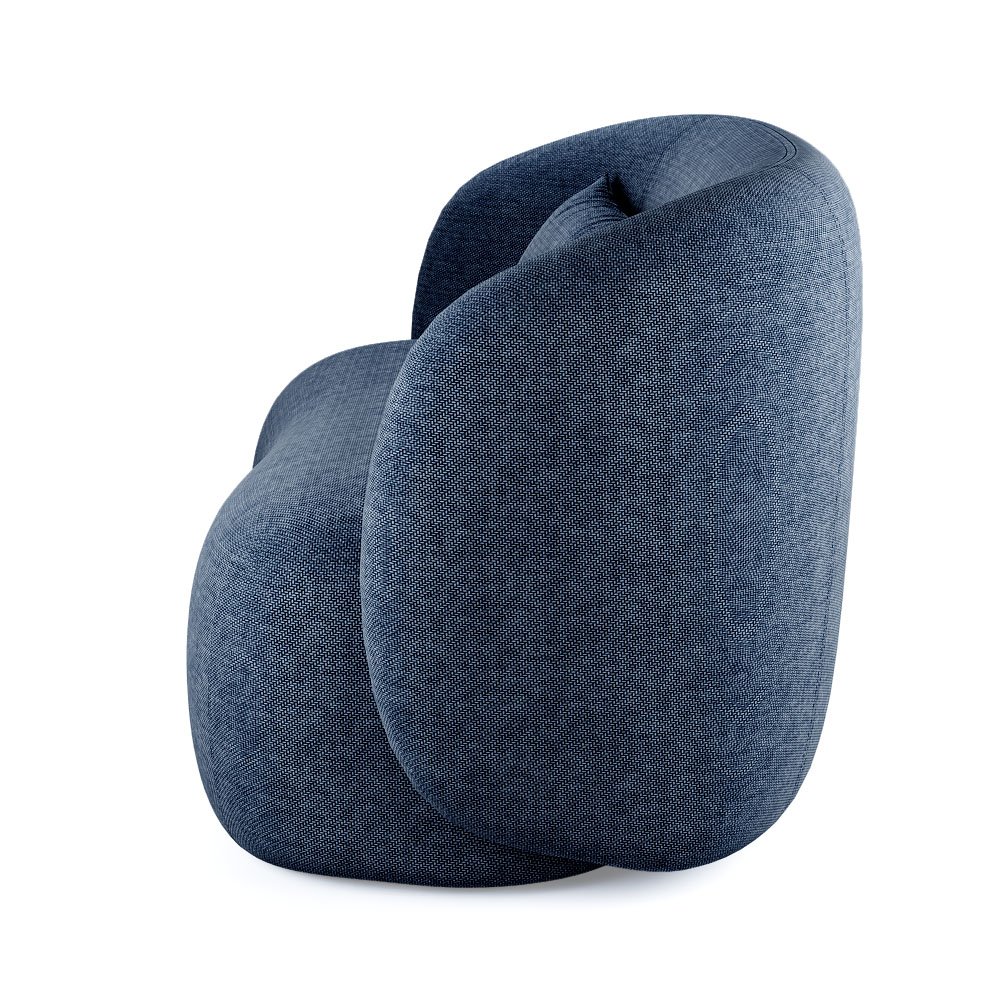 Poltrona Paris Fixa com Almofada Solta - Linho azul 2110 - Deluxecor