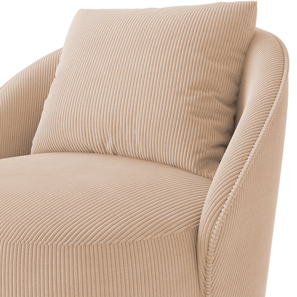 Poltrona Mabel 1 Lugar Giratória com Almofada Solta Canelado 2112