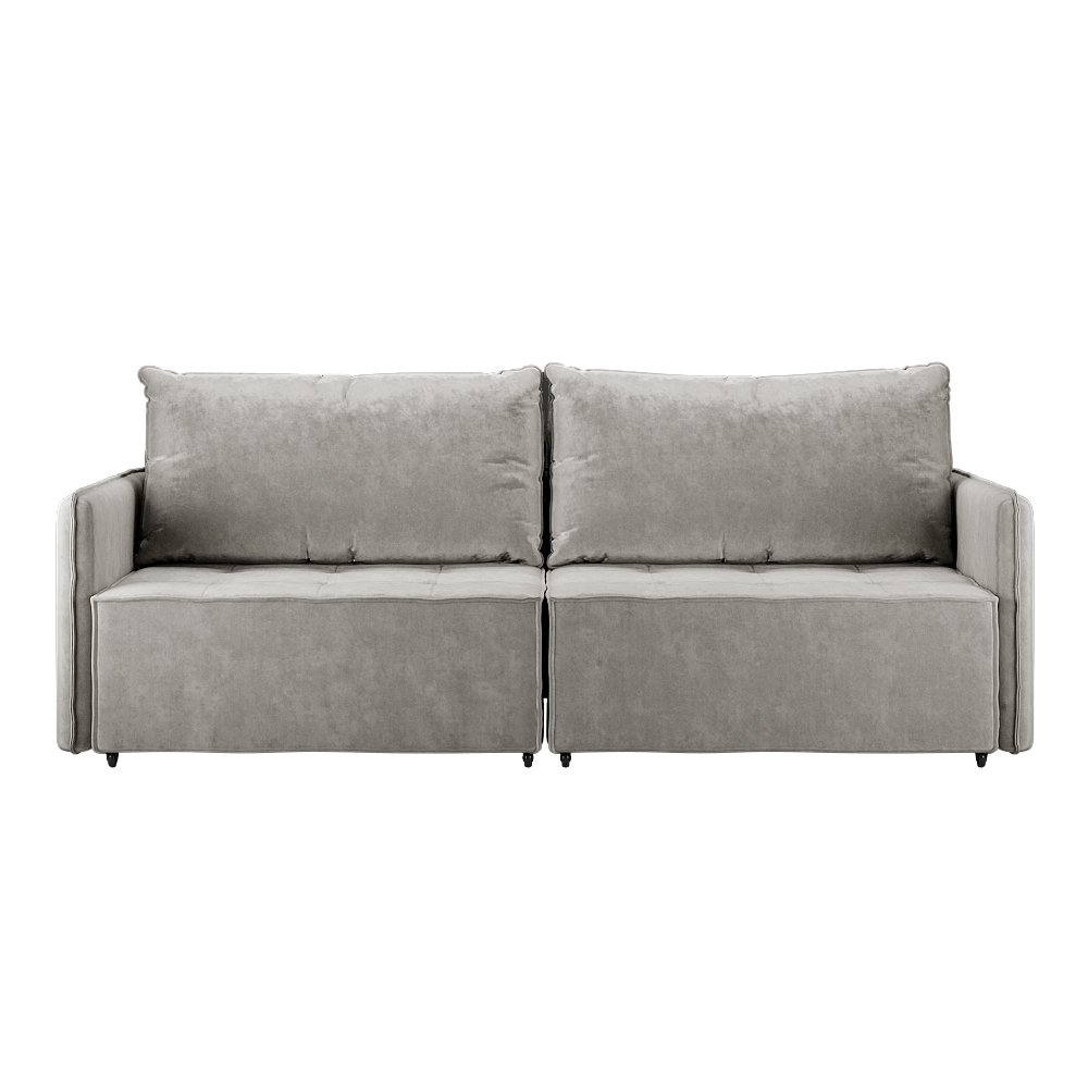 Sofá Verso 3 em 1 - Fixo I Retrátil I Cama - Largura 2,40m Cinza 2099