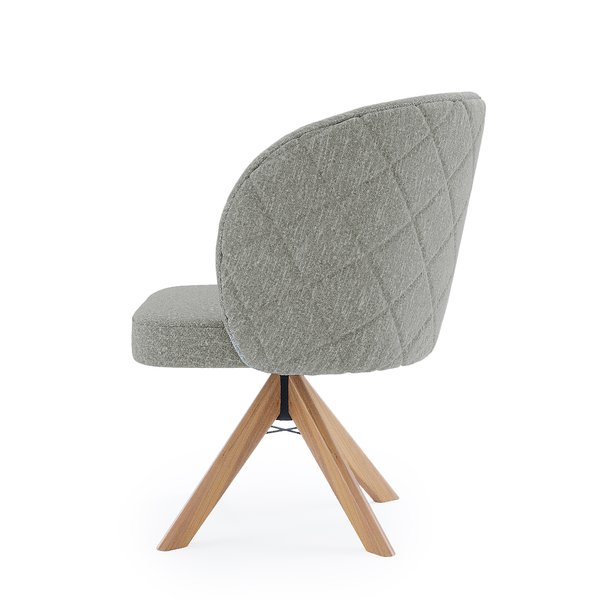 Cadeira West com Base Giratória de Madeira Maciça Castanho - Tecido ...