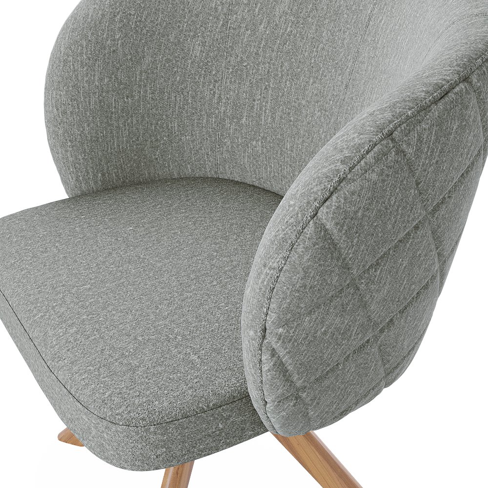 Cadeira West com Base Giratória de Madeira Maciça Castanho - Tecido ...