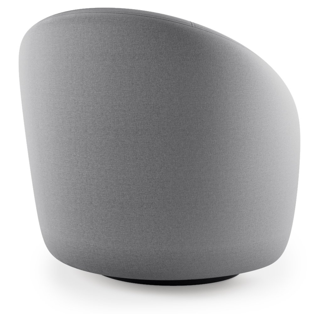 Poltrona Aura 1 Lugar Giratória Estofada Formas Orgânicas - Linho Cinza 1055